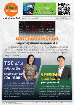 หนังสือพิมพ์อิเล็กทรอนิกส์ Share2Trade 6 ส.ค. 2567 (TSE, SPREME) | Share2Trade